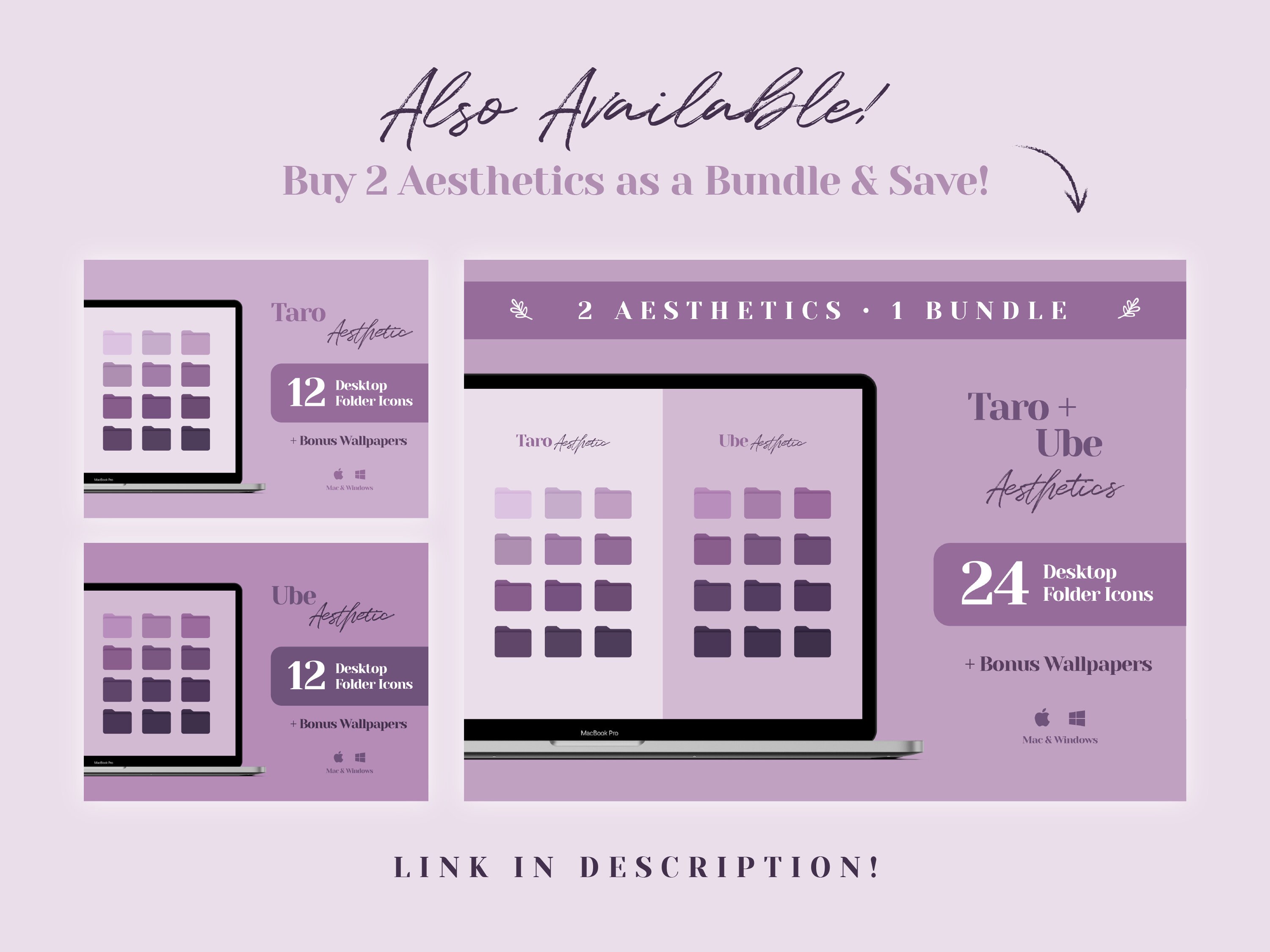 Desktop Icons Mac Folder Icons Purple Wallpaper Desktop - Etsy