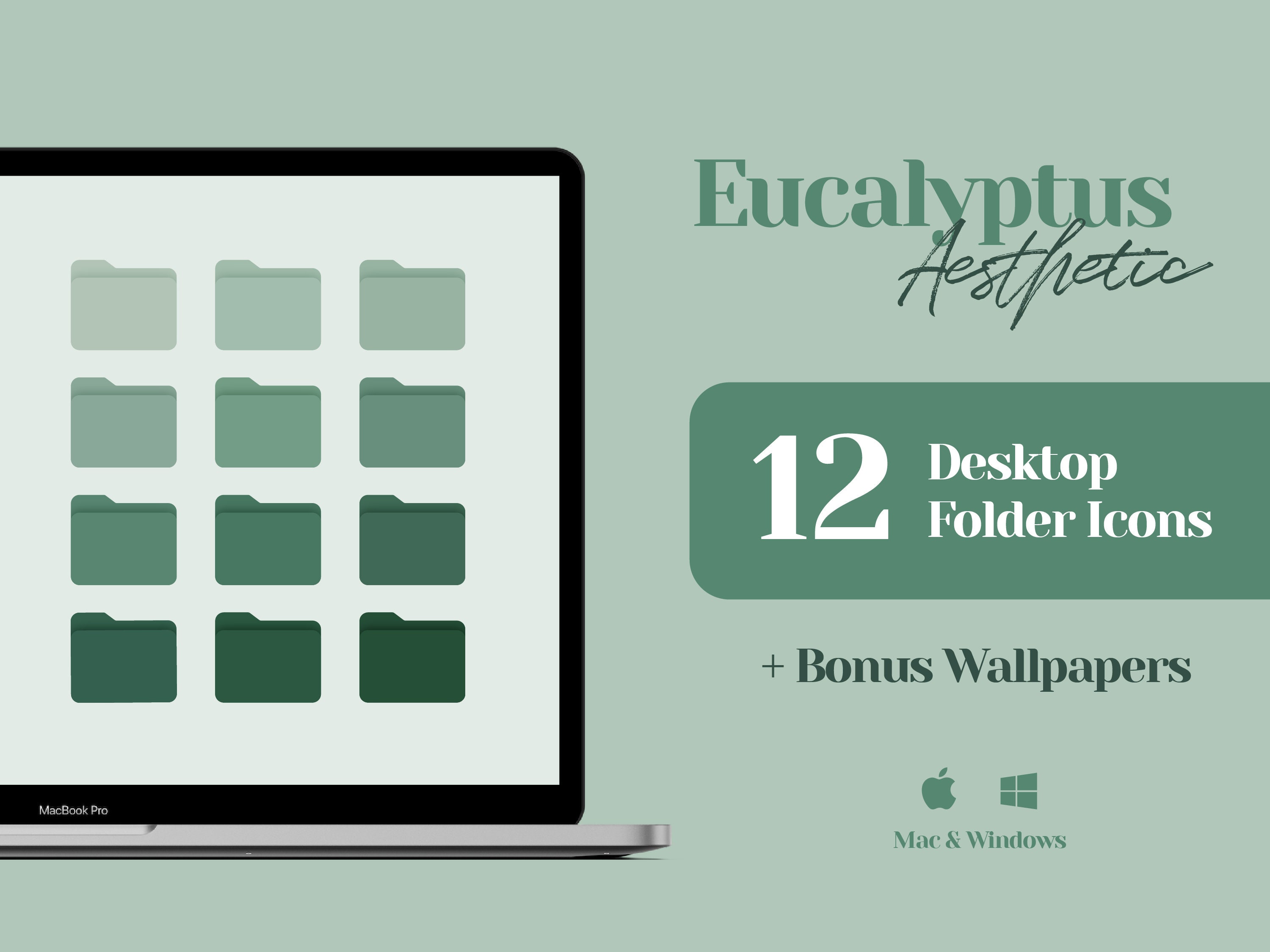 Desktop Icons, Mac Folder Icons, Dark Green Wallpaper Desktop Organizer ...