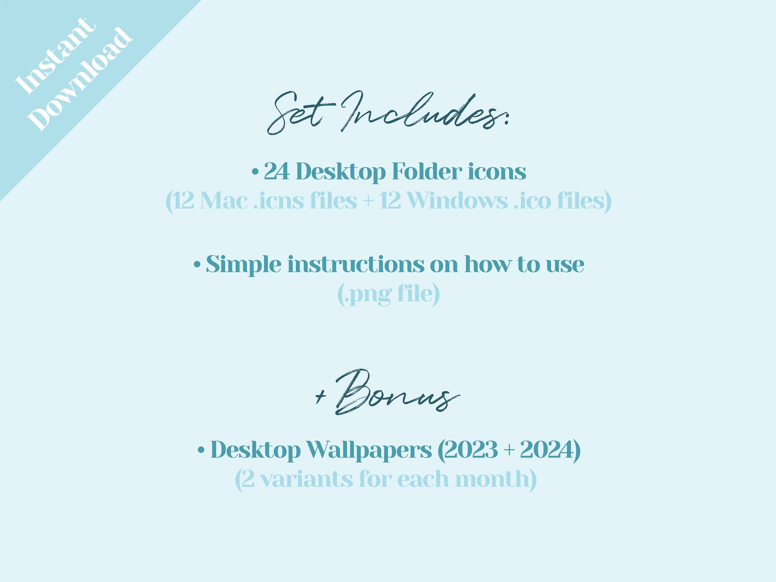 Desktop Icons Mac Folder Icons Teal Blue Wallpaper Desktop - Etsy