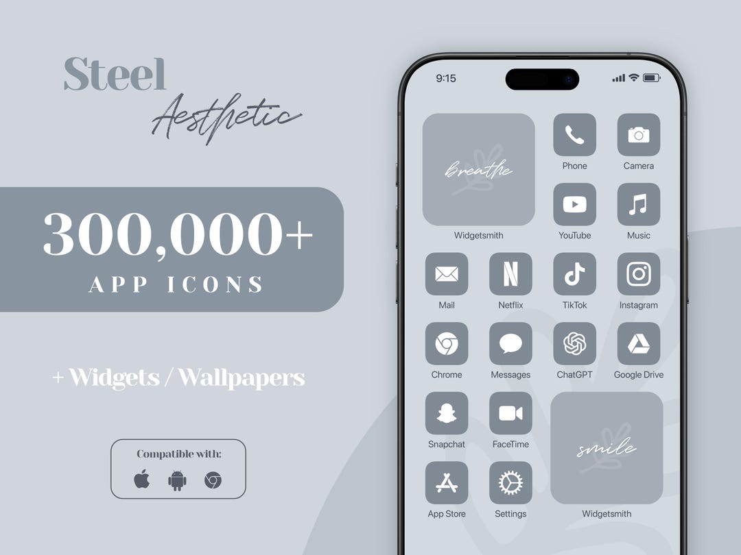 Ios 18 App Icon Pack, Light Gray App Icons, Pale Gray iPhone Aesthetic ...