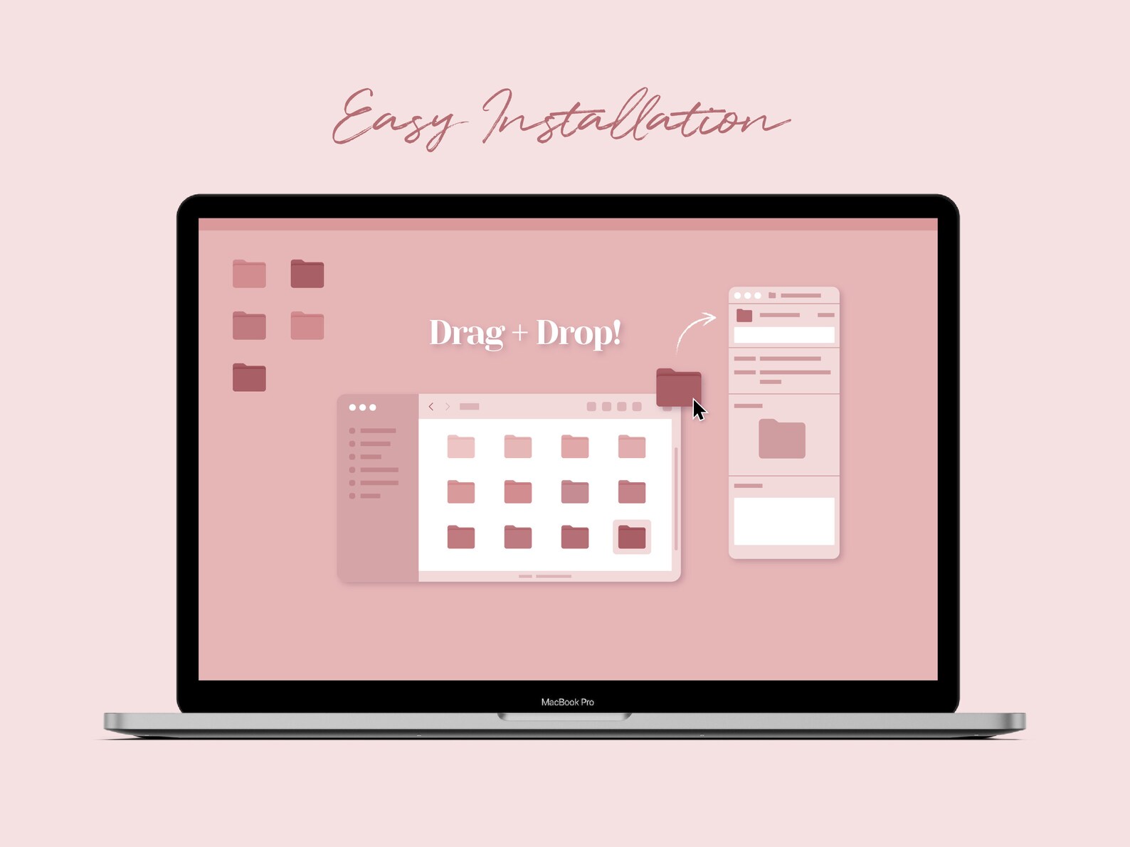 Desktop Icons, Mac Folder Icons, Pink Wallpaper Desktop Organizer ...