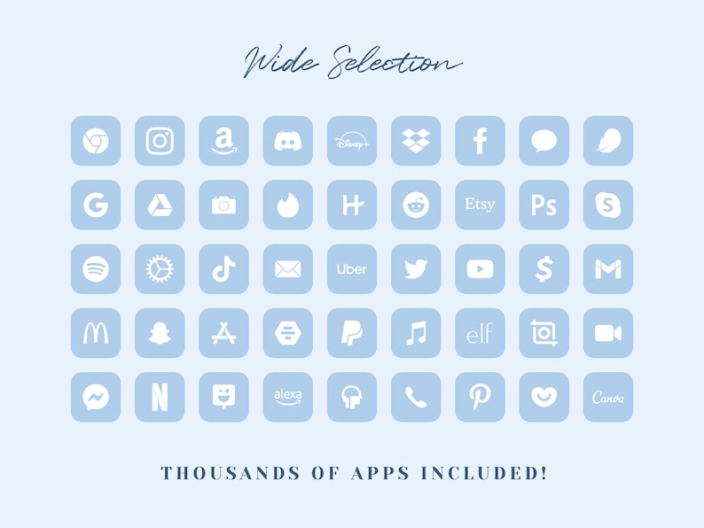 Ios 16 App Icon Pack Baby Blue App Icons Light Blue iPhone - Etsy