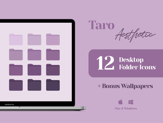 Desktop Icons Mac Folder Icons Purple Wallpaper Desktop | Etsy