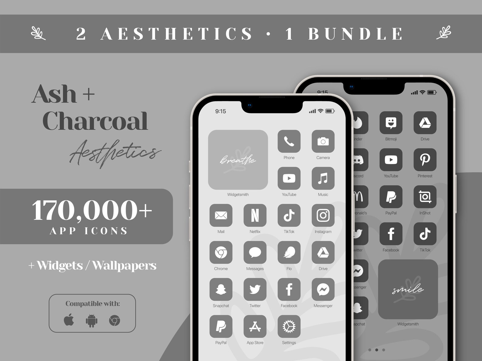 Ios 16 App Icon Pack Light Gray App Icons Dark Grey Iphone - Etsy