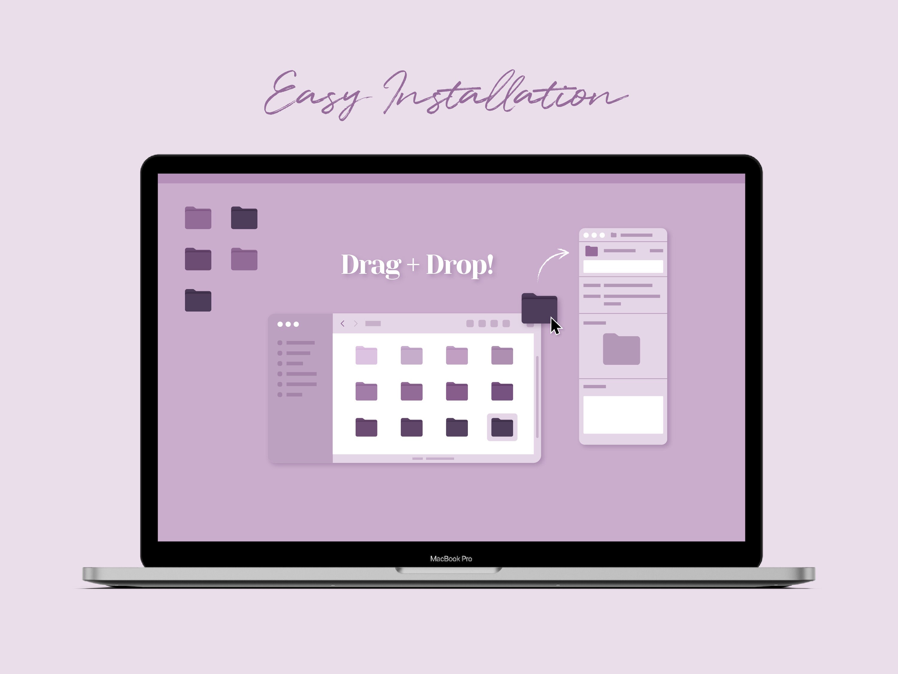 Desktop Icons Mac Folder Icons Purple Wallpaper Desktop - Etsy