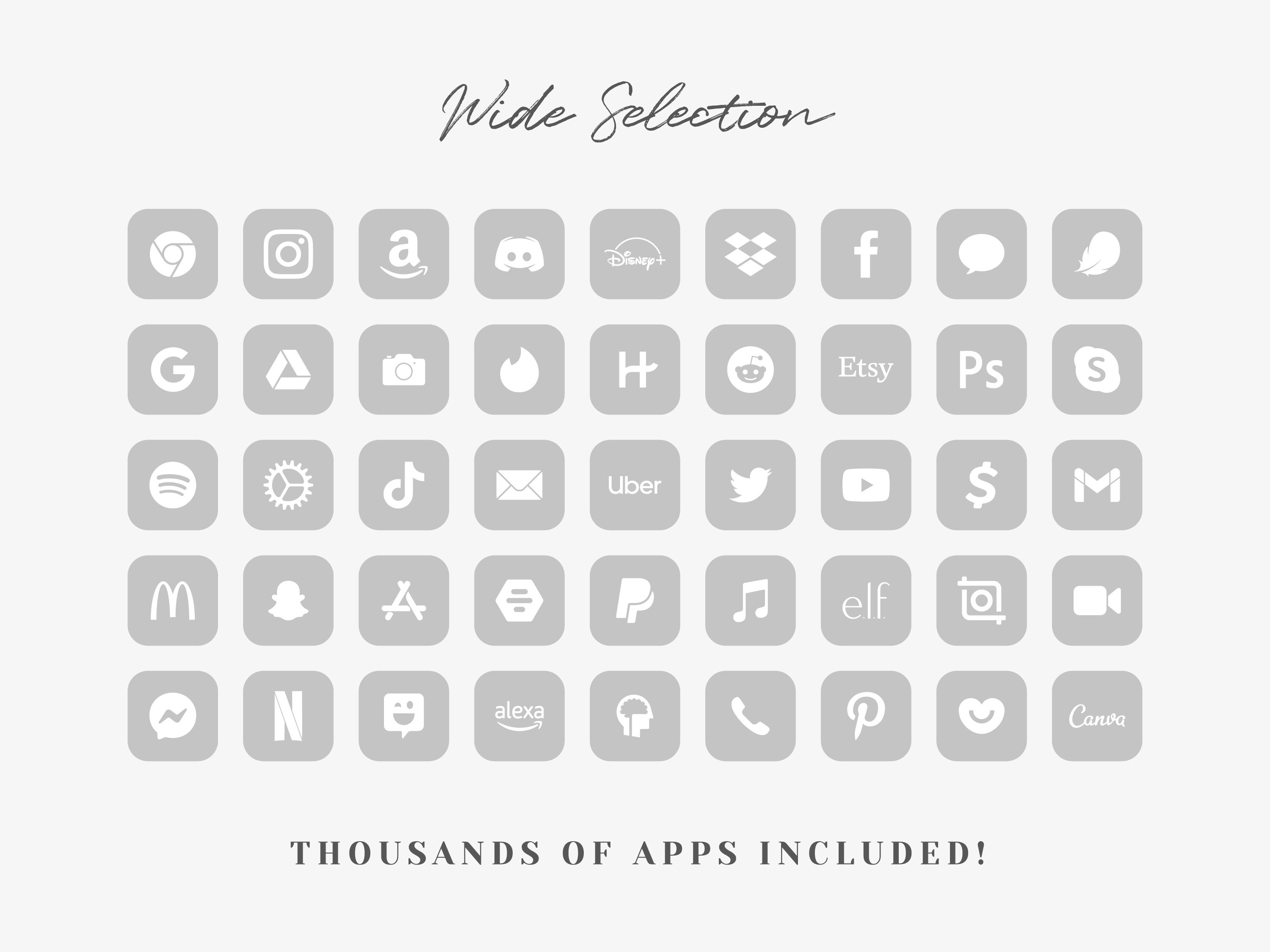 Ios 16 App Icon Pack Light Gray App Icons Dark Grey Iphone - Etsy