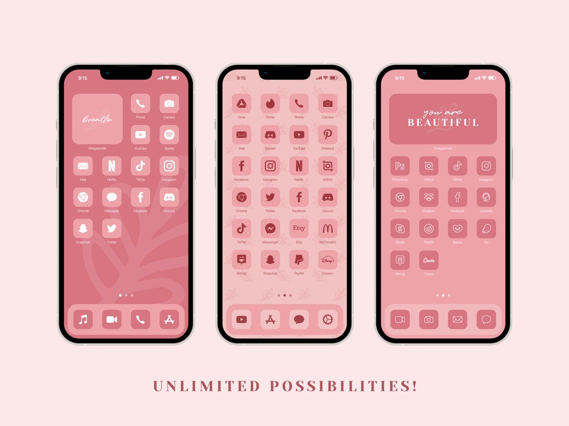 Ios 16 App Icon Pack App Icons Pink Iphone Aesthetic Iphone - Etsy
