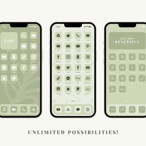 Ios 18 App Icon Pack, Light Green App Icons, Pale Green iPhone ...