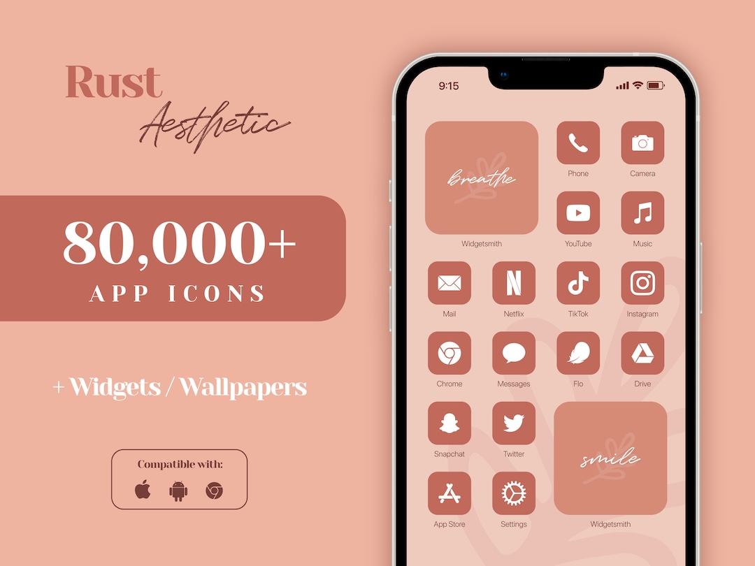 Ios 17 App Icon Pack, App Icons Brown iPhone Aesthetic, iPhone Widgets, Wallpapers for Phone ...