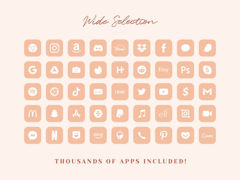 Ios 17 App Icon Pack, App Icons Orange iPhone Aesthetic, iPhone Widgets ...