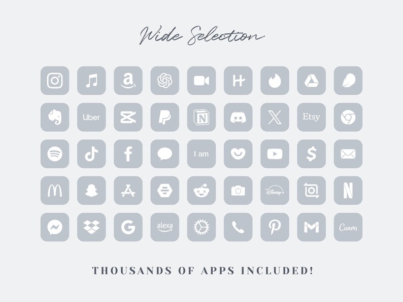 Ios 18 App Icon Pack, Light Gray App Icons, Pale Gray iPhone Aesthetic ...