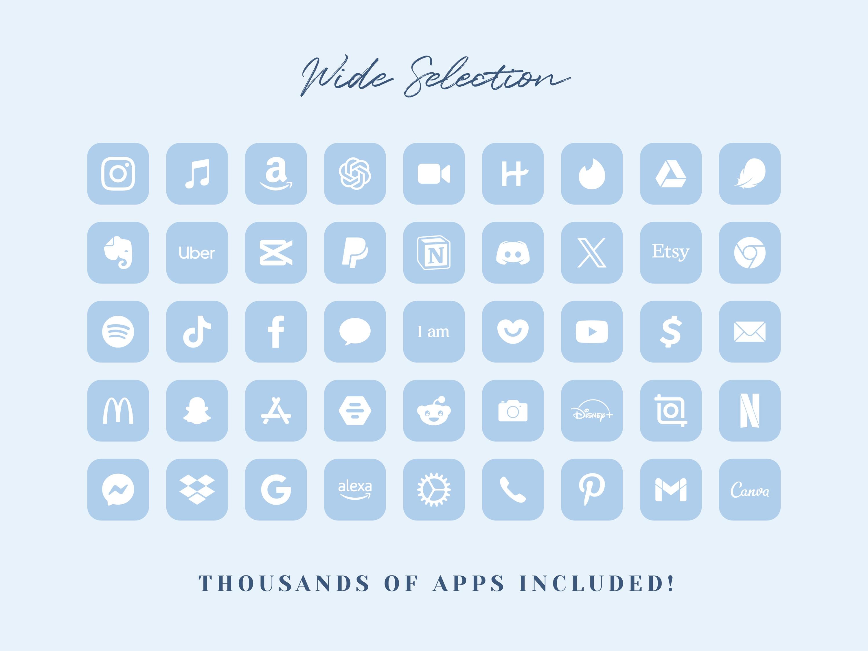 Ios 18 App Icon Pack, Baby Blue App Icons, Light Blue iPhone Aesthetic ...