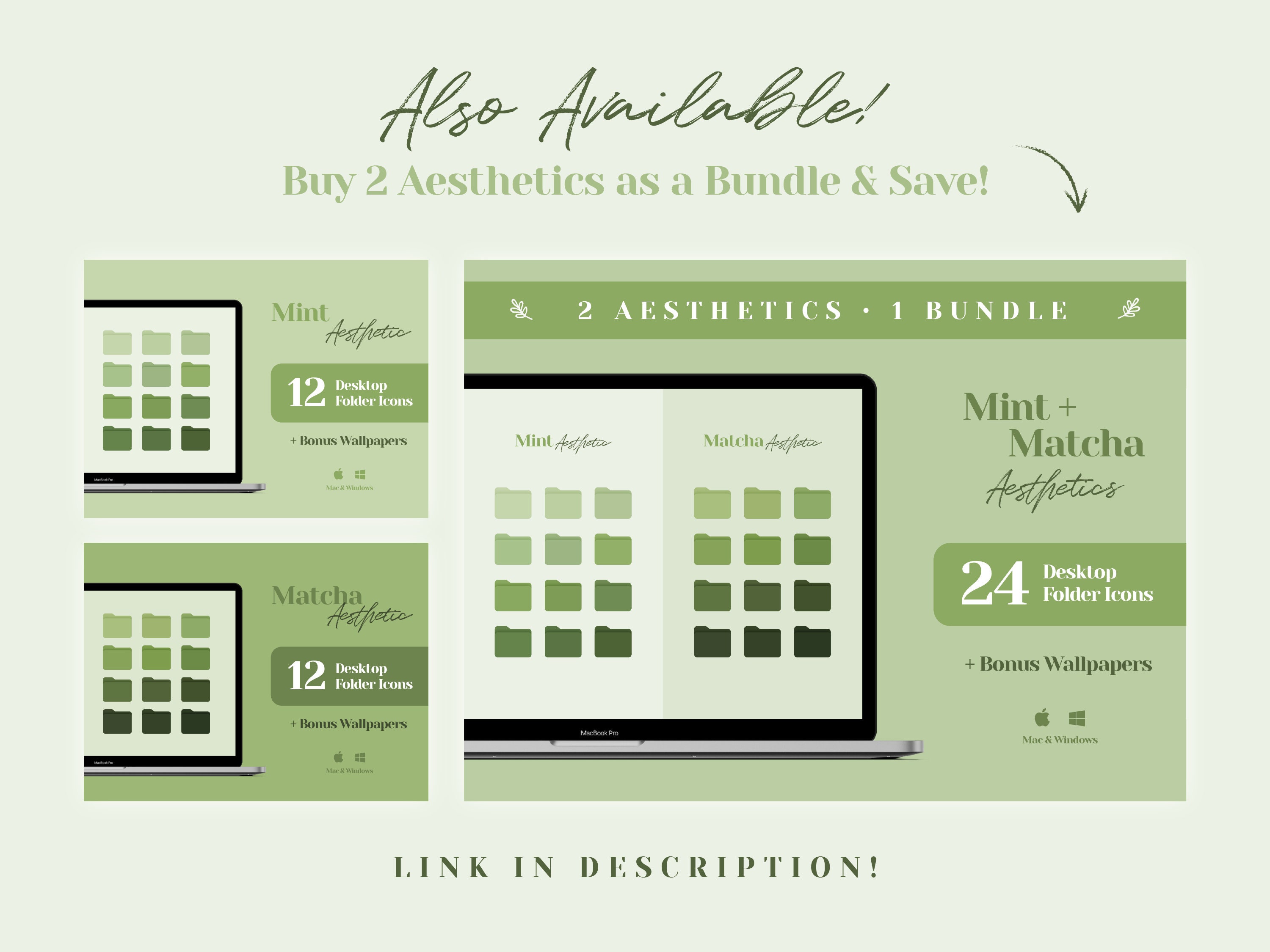 Desktop Icons Mac Folder Icons Dark Green Wallpaper Desktop - Etsy