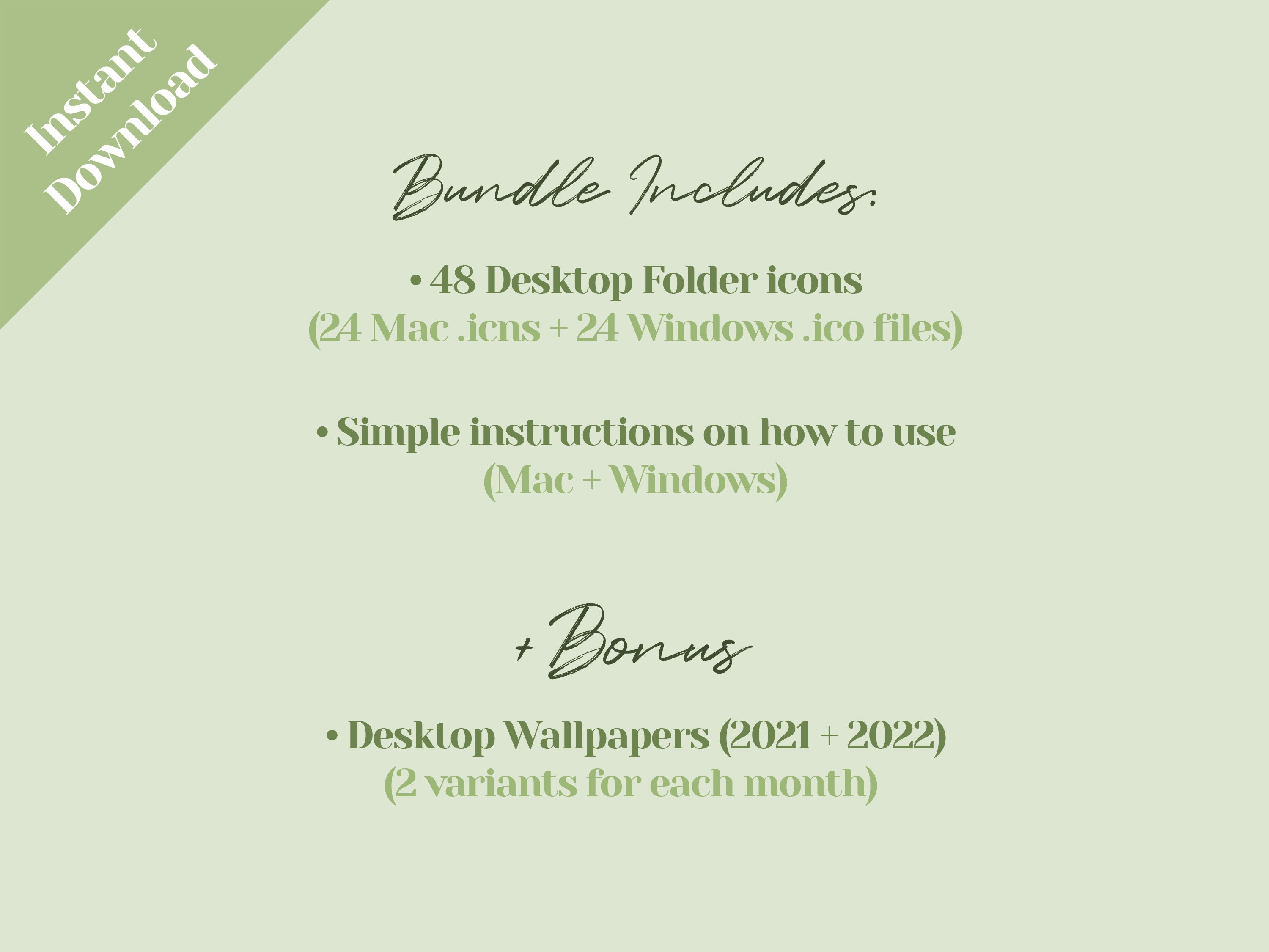 Desktop Icons Mac Folder Icons Dark Green Wallpaper Desktop - Etsy