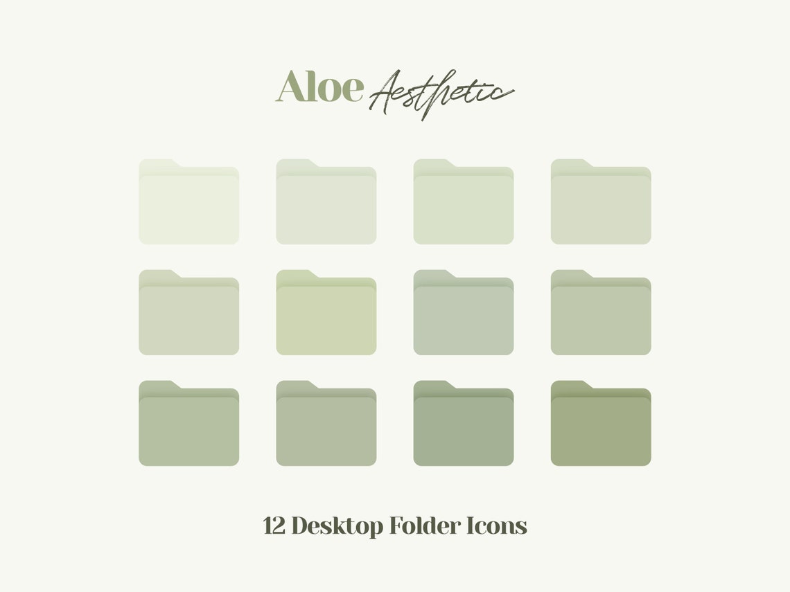Desktop Icons Mac Folder Icons Light Green Wallpaper Desktop - Etsy