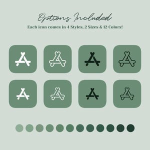 Ios 18 App Icon Pack, Cool Green App Icons, Forest Green iPhone ...