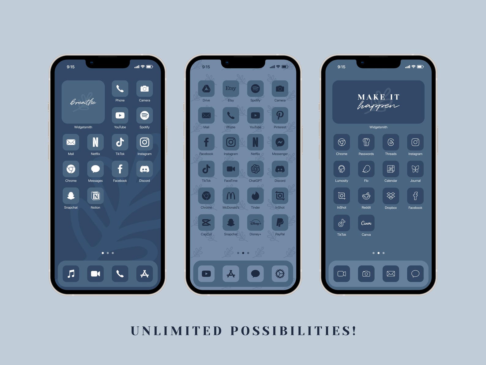 Ios 26 App Icon Pack, Navy Blue App Icons, Dark Blue iPhone Aesthetic ...