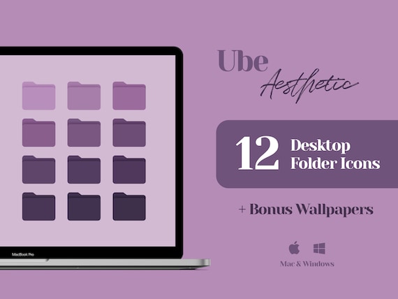 Desktop Icons Mac Folder Icons Purple Wallpaper Desktop - Etsy