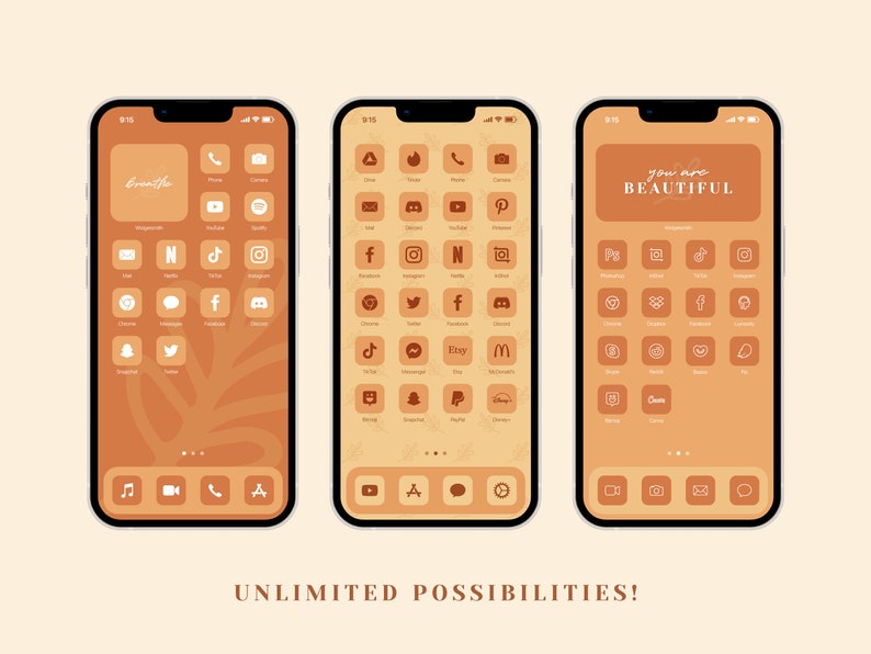 Ios 17 App Icon Pack, App Icons Yellow iPhone Aesthetic, iPhone Widgets ...