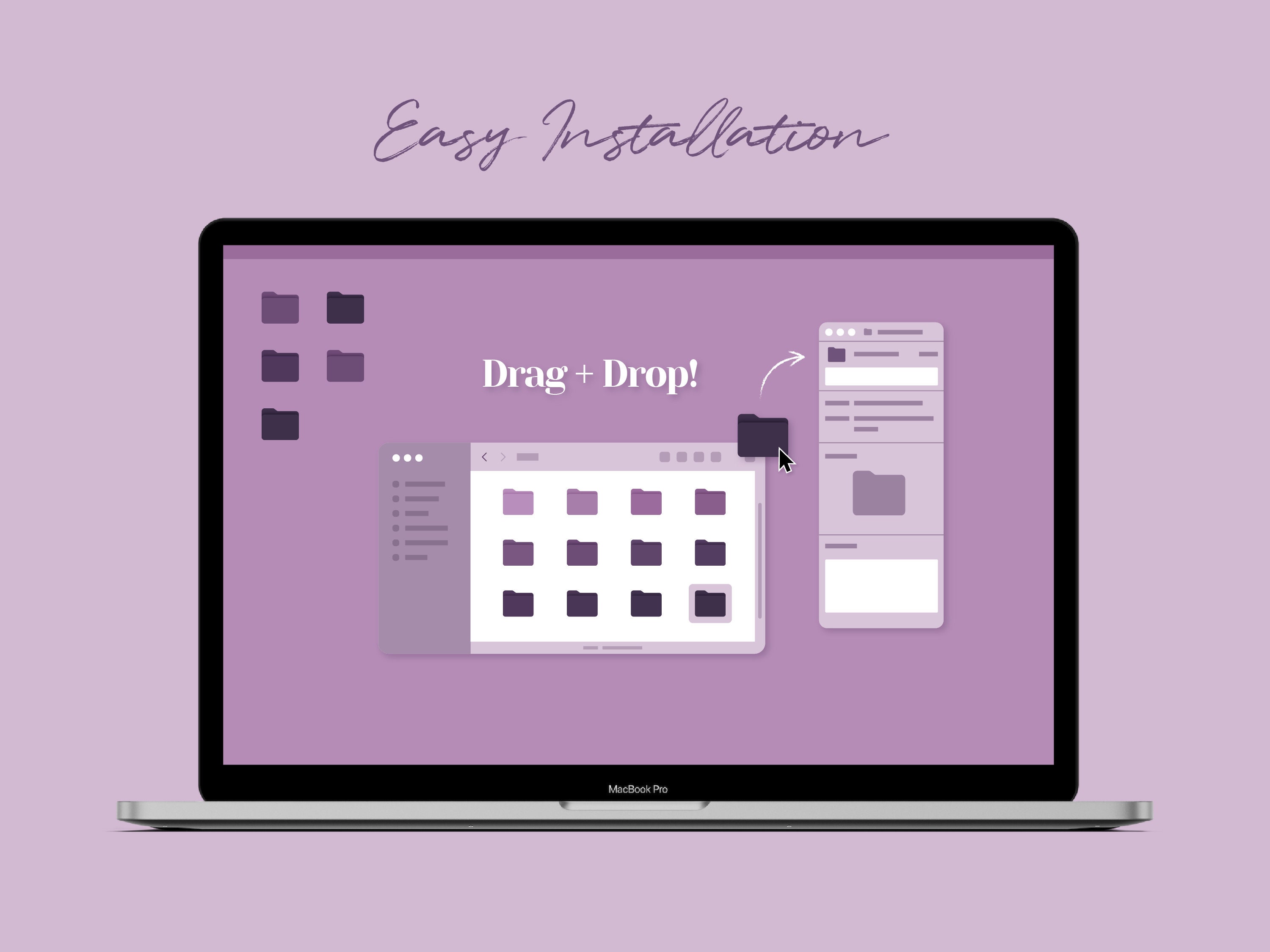 Desktop Icons Mac Folder Icons Purple Wallpaper Desktop - Etsy