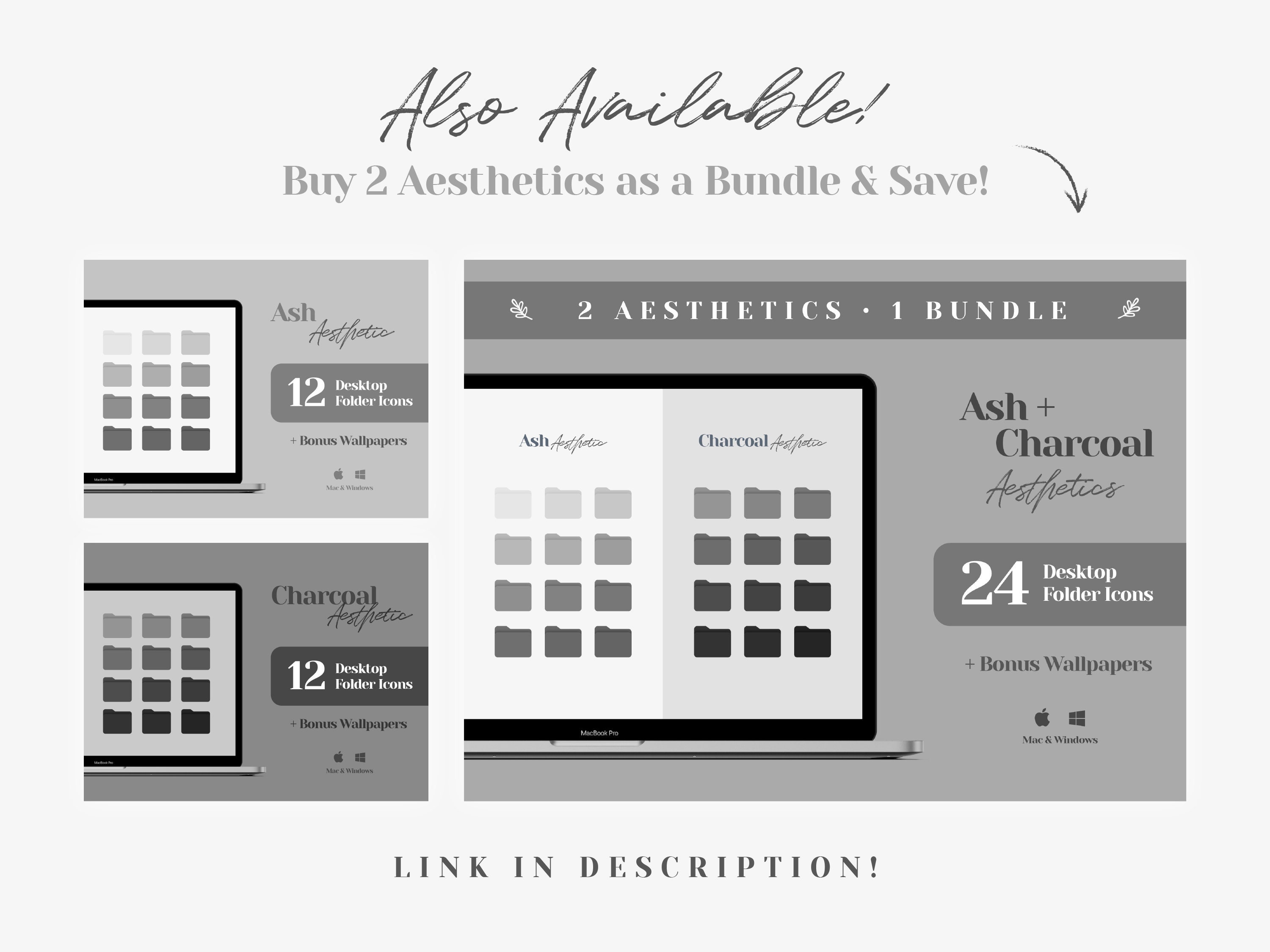 Desktop Icons Mac Folder Icons Light Gray Wallpaper Desktop - Etsy