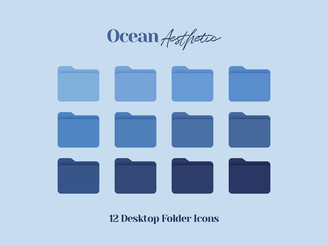 Desktop Icons, Mac Folder Icons, Ocean Sky Blue Wallpaper Desktop ...