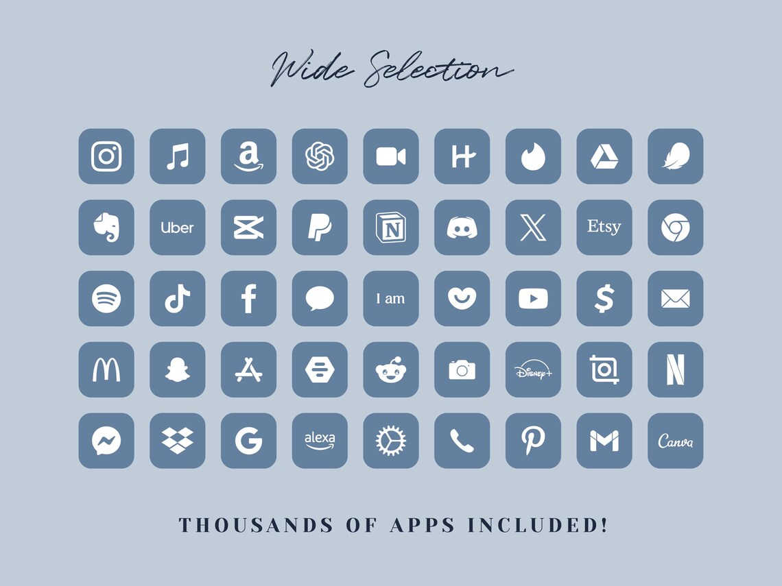 Ios 26 App Icon Pack, Navy Blue App Icons, Dark Blue iPhone Aesthetic ...