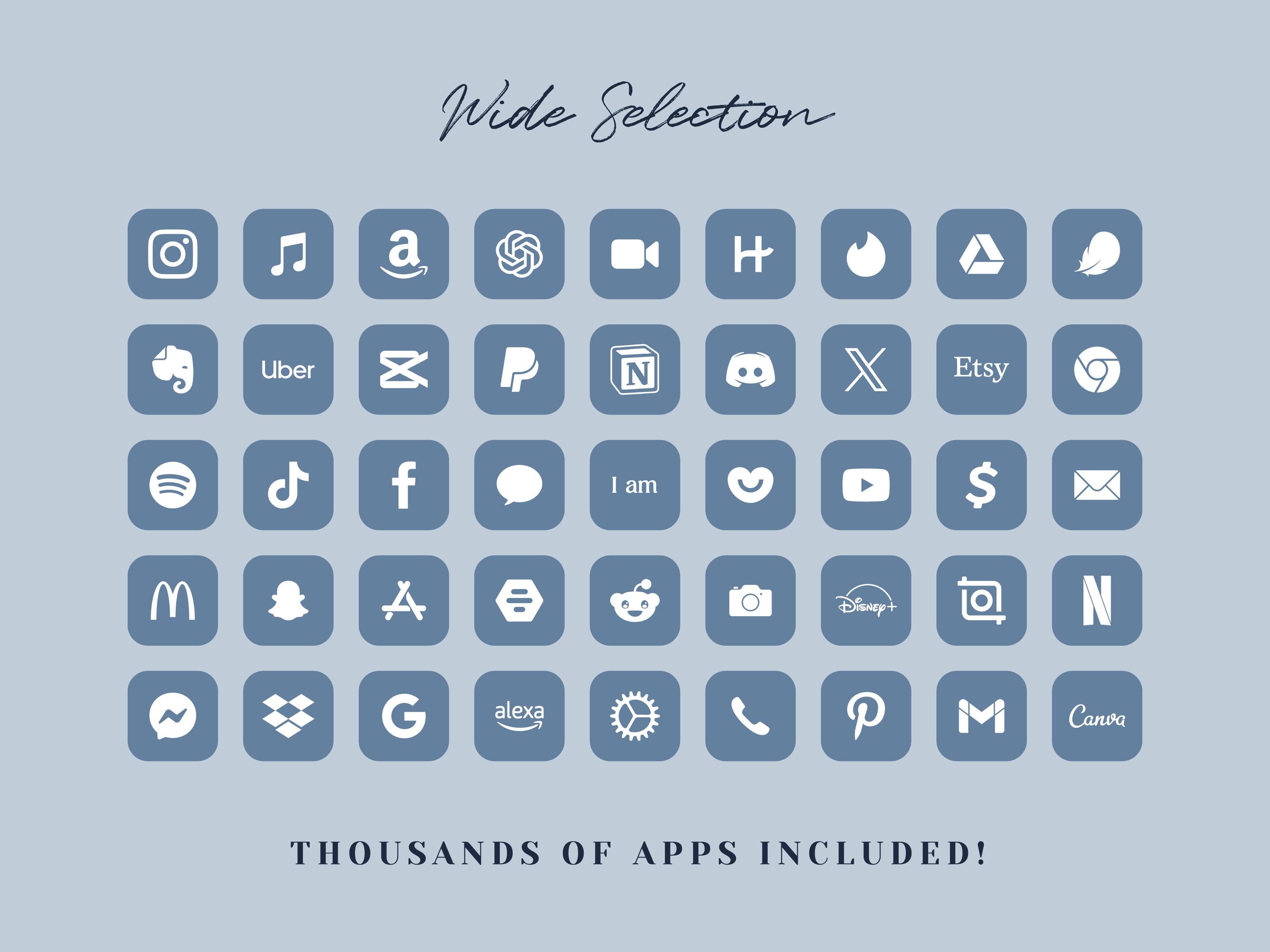Ios 26 App Icon Pack, Navy Blue App Icons, Dark Blue iPhone Aesthetic ...