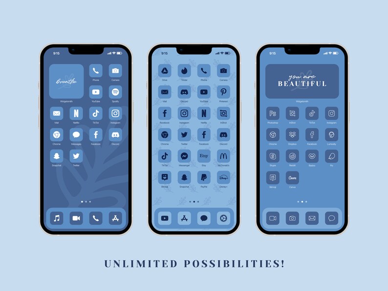 Ios 16 App Icon Pack Baby Blue App Icons Light Blue Iphone - Etsy