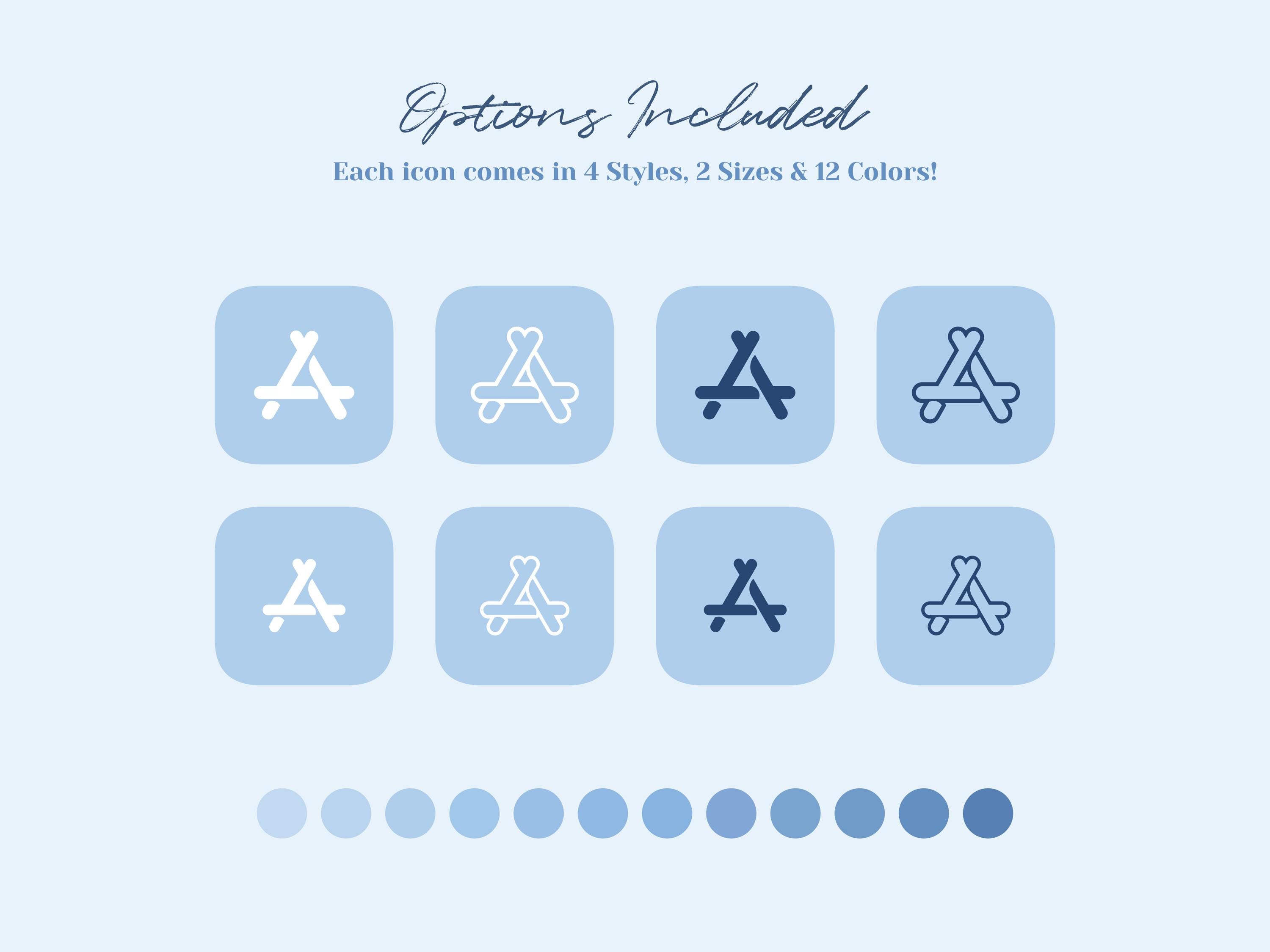 Ios 18 App Icon Pack, Baby Blue App Icons, Light Blue iPhone Aesthetic ...