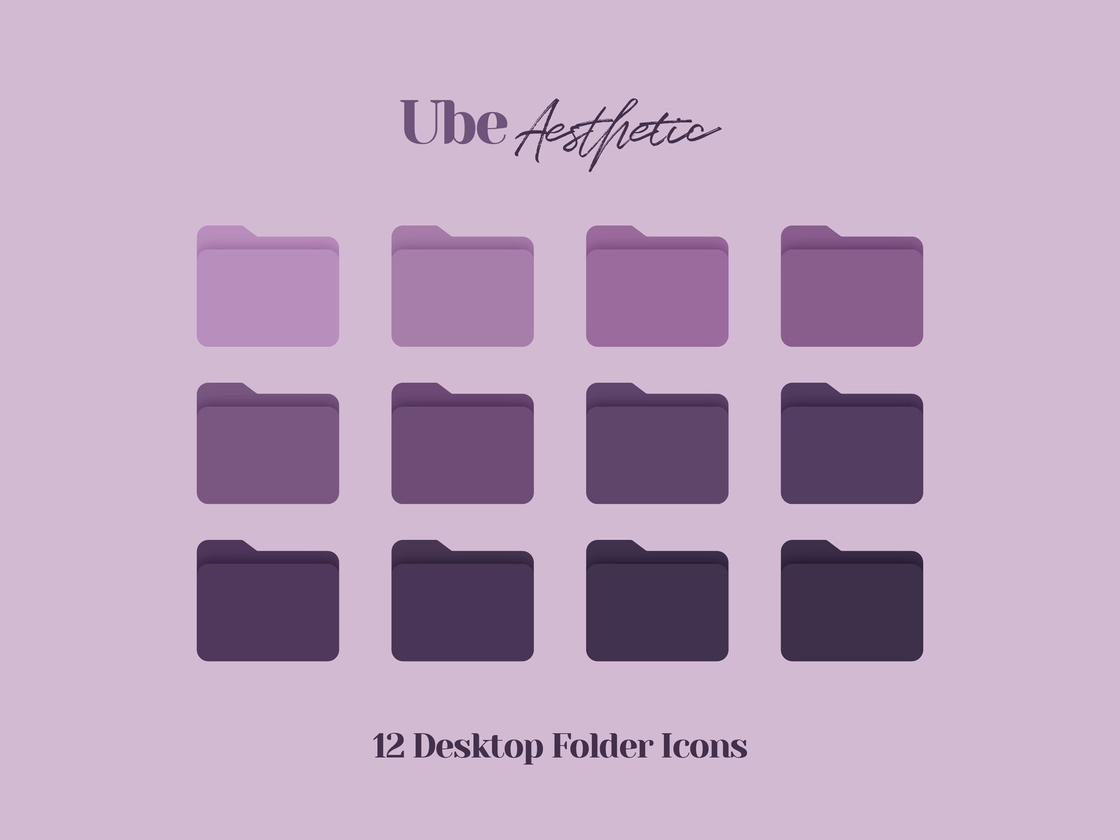Desktop Icons Mac Folder Icons Purple Wallpaper Desktop - Etsy