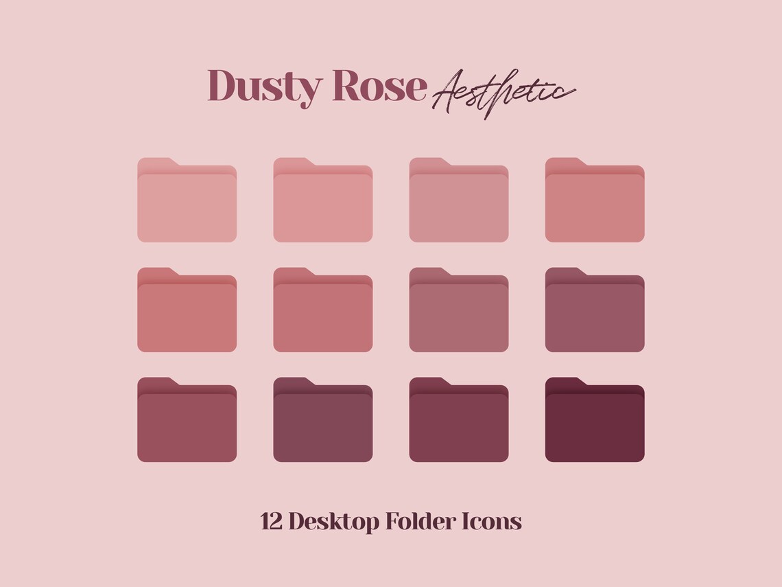 Desktop Icons Mac Folder Icons Pink Wallpaper Desktop | Etsy