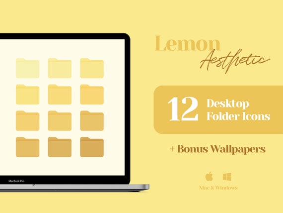 Desktop Icons Mac Folder Icons Yellow Wallpaper Desktop - Etsy
