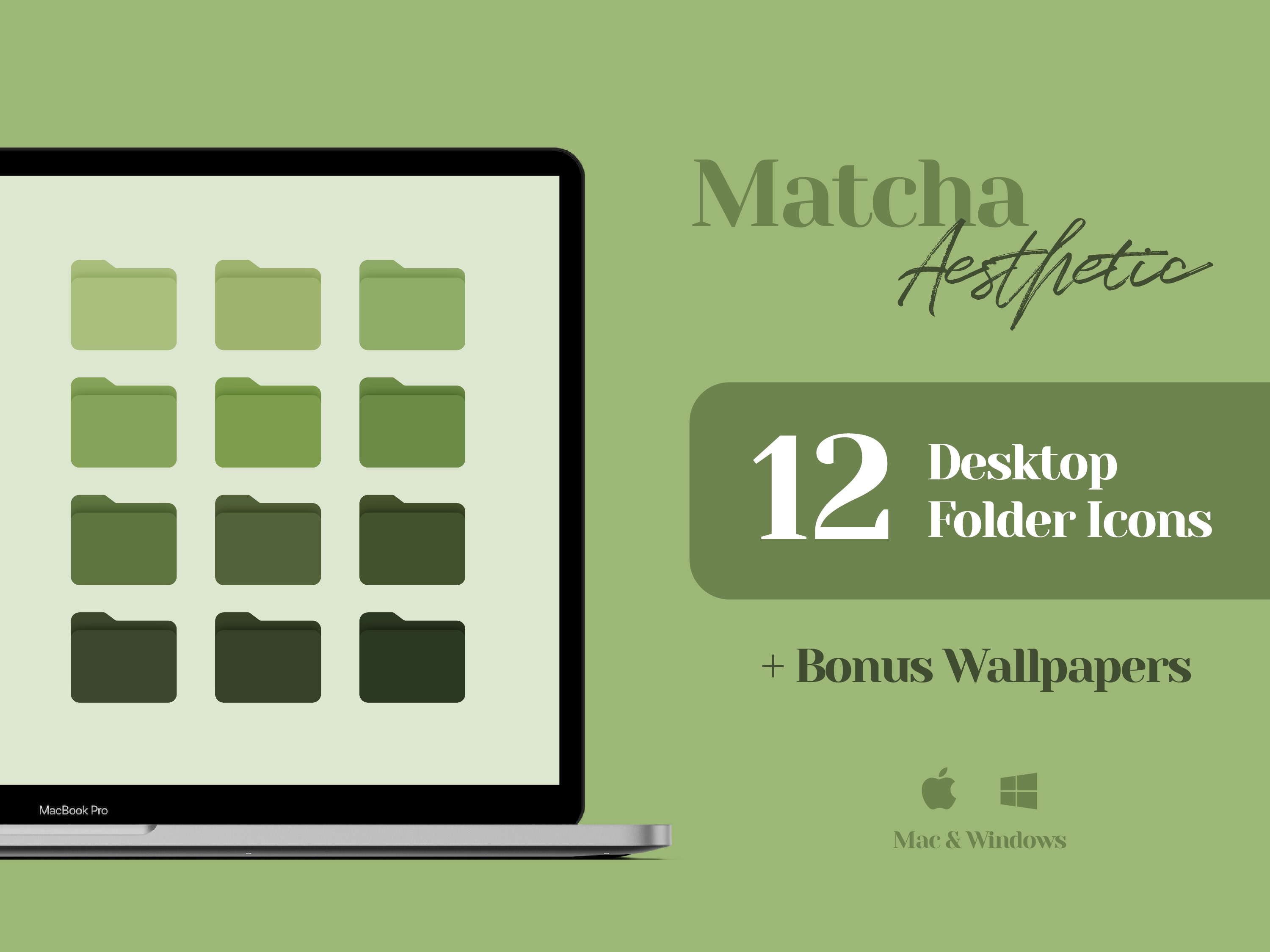 Desktop Icons, Mac Folder Icons, Dark Green Wallpaper Desktop Organizer ...