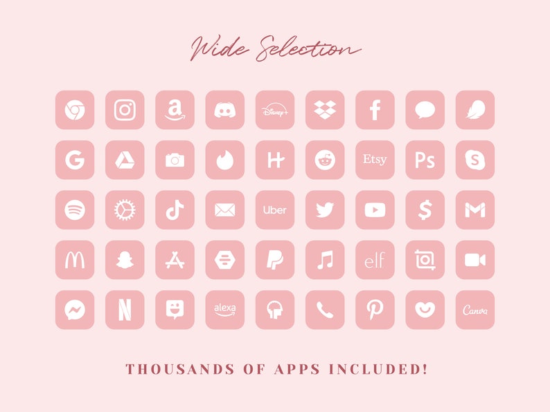 Ios 16 App Icon Pack App Icons Pink Iphone Aesthetic Iphone - Etsy
