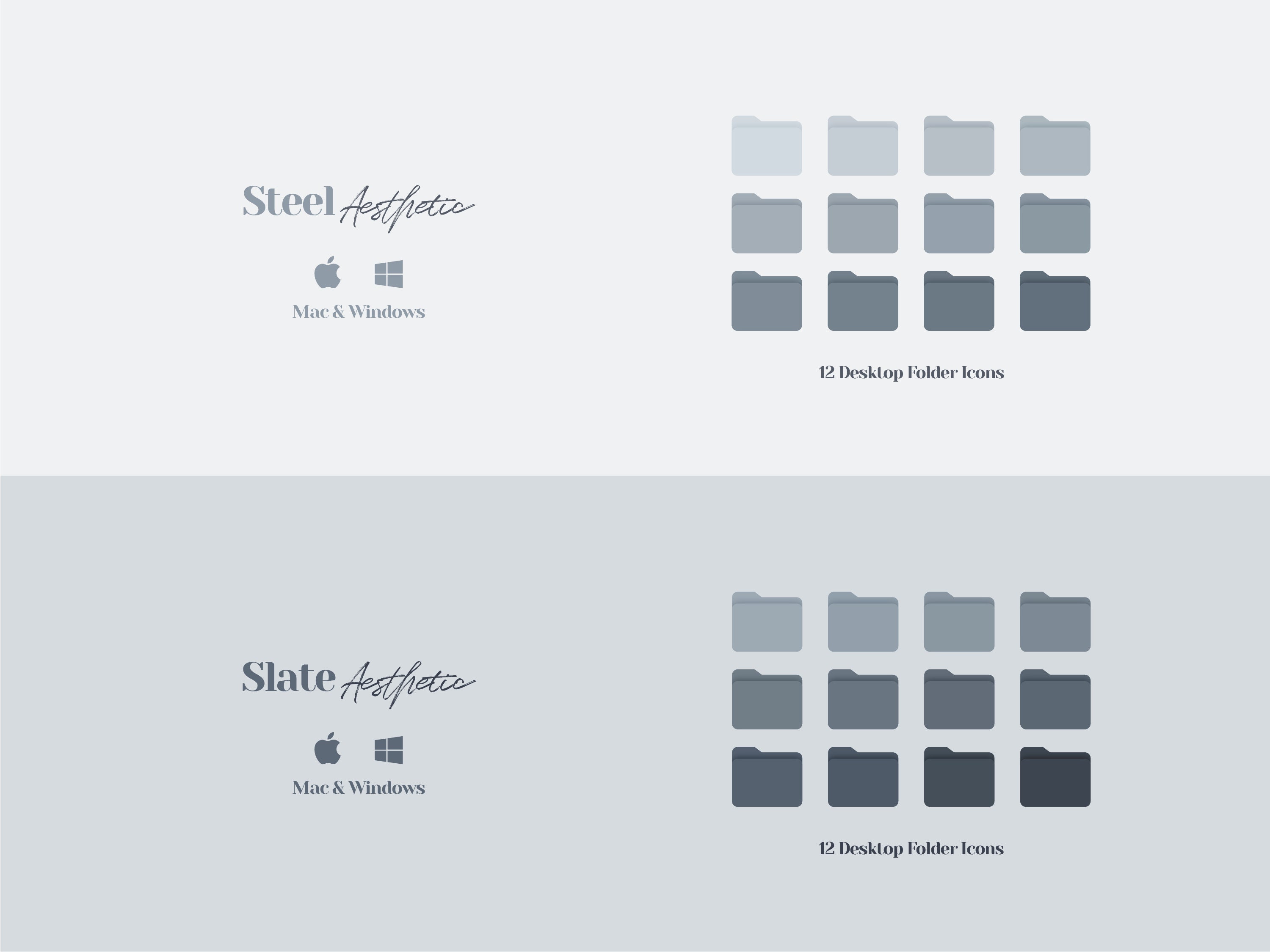 Desktop Icons Mac Folder Icons Light Gray Wallpaper Desktop - Etsy