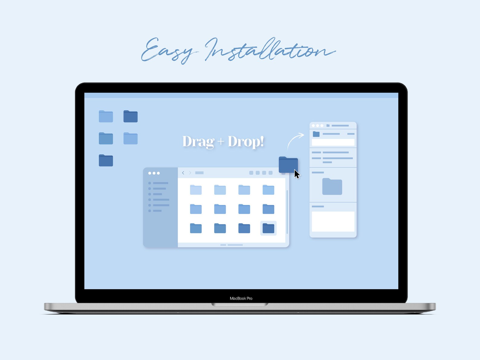 Desktop Icons Mac Folder Icons Ocean Sky Blue Wallpaper - Etsy