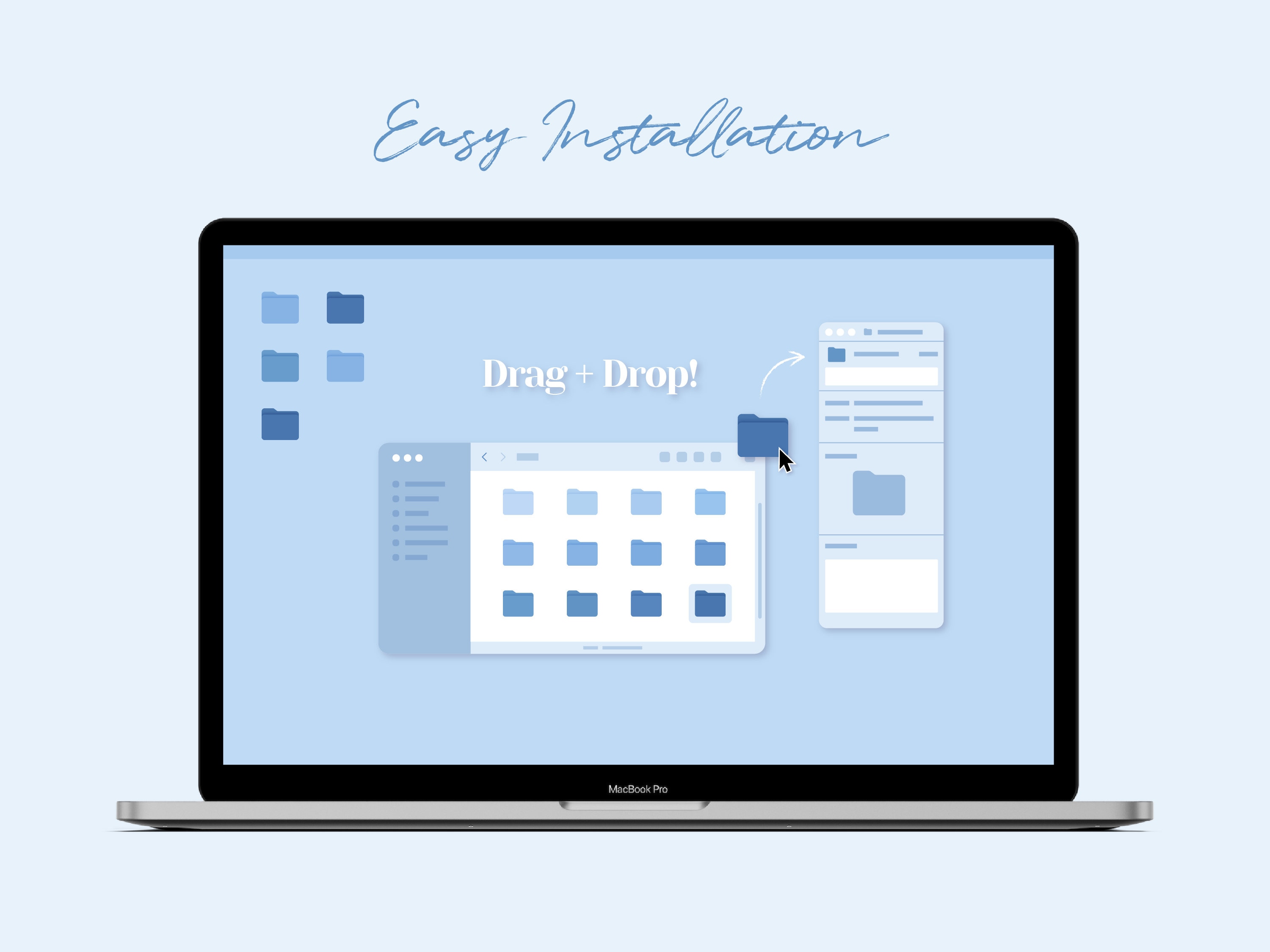 Desktop Icons Mac Folder Icons Ocean Sky Blue Wallpaper - Etsy