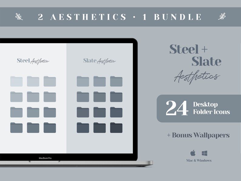 Desktop Icons Mac Folder Icons Light Gray Wallpaper Desktop - Etsy