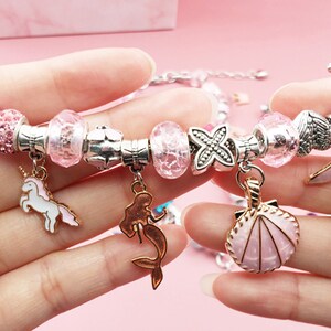 Pink Theme DIY Bracelet Kit, Handmade Crystal Bracelet Necklace Set ...