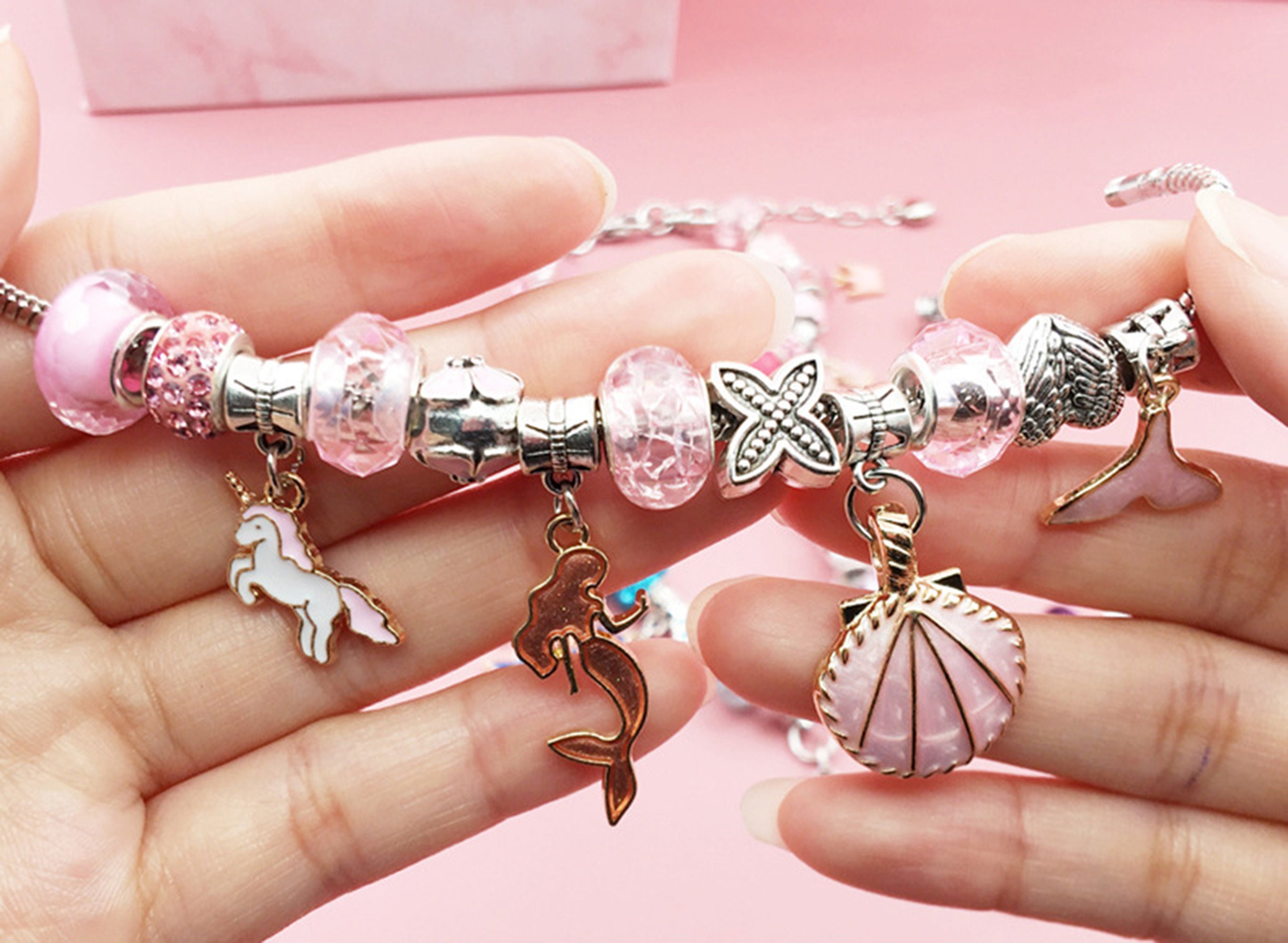 Pink Theme DIY Bracelet Kit Handmade Crystal Bracelet - Etsy