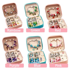 Pink Theme DIY Bracelet Kit, Handmade Crystal Bracelet Necklace Set ...