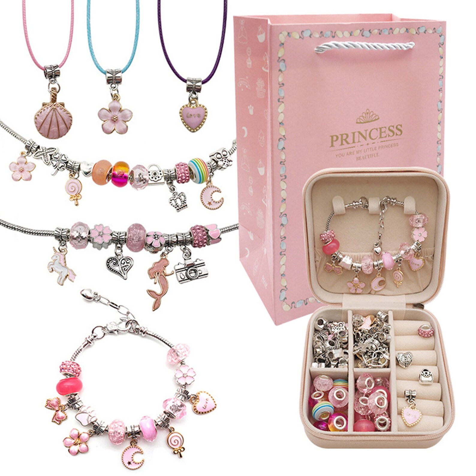 Pink Theme DIY Bracelet Kit Handmade Crystal Bracelet - Etsy