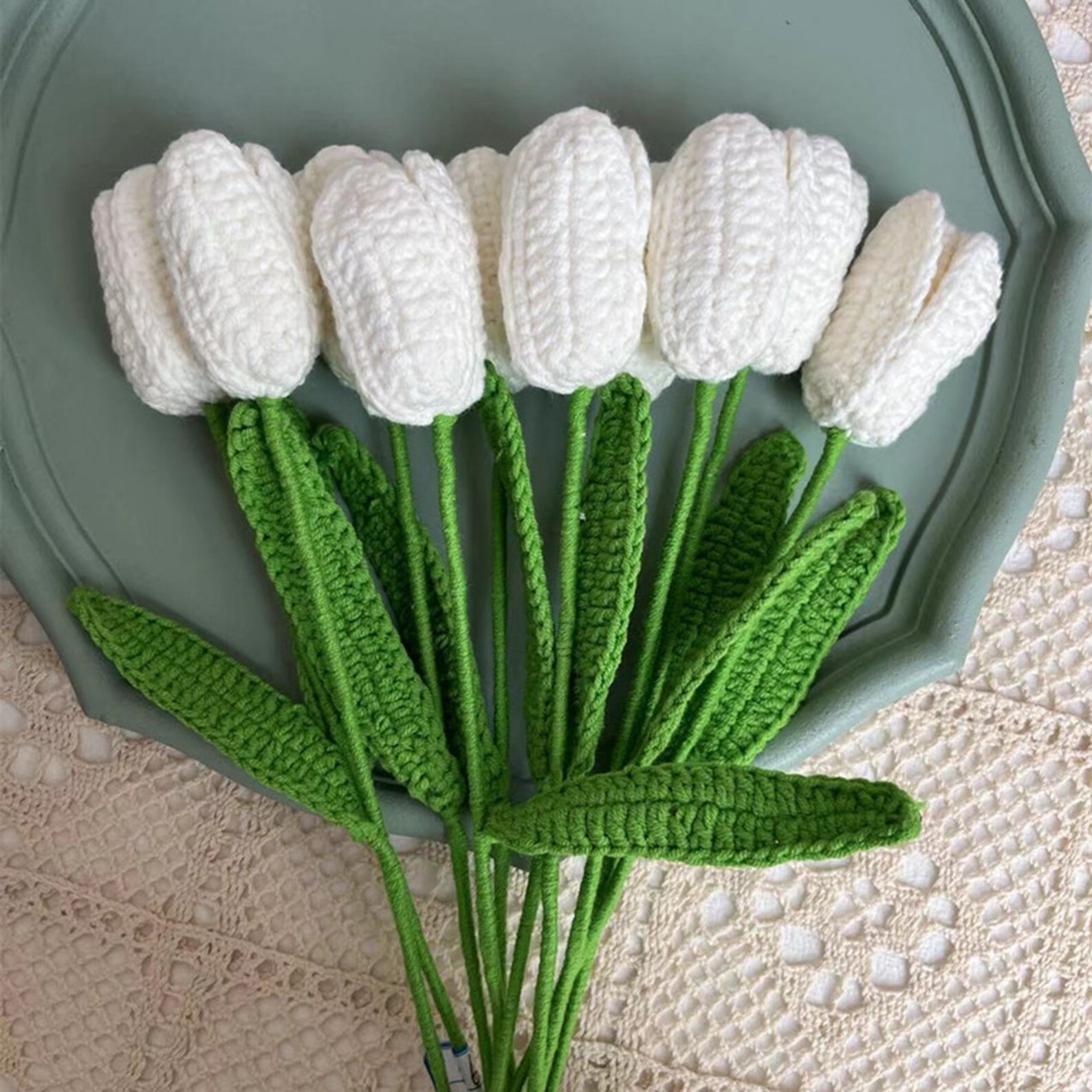Finished Crochet Tulip Handmade Knitted Flowers Crochet - Etsy