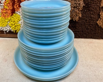 FIRE KING Oven Ware Blue Delphite Dinner and Luncheon Plate. Vintage ...