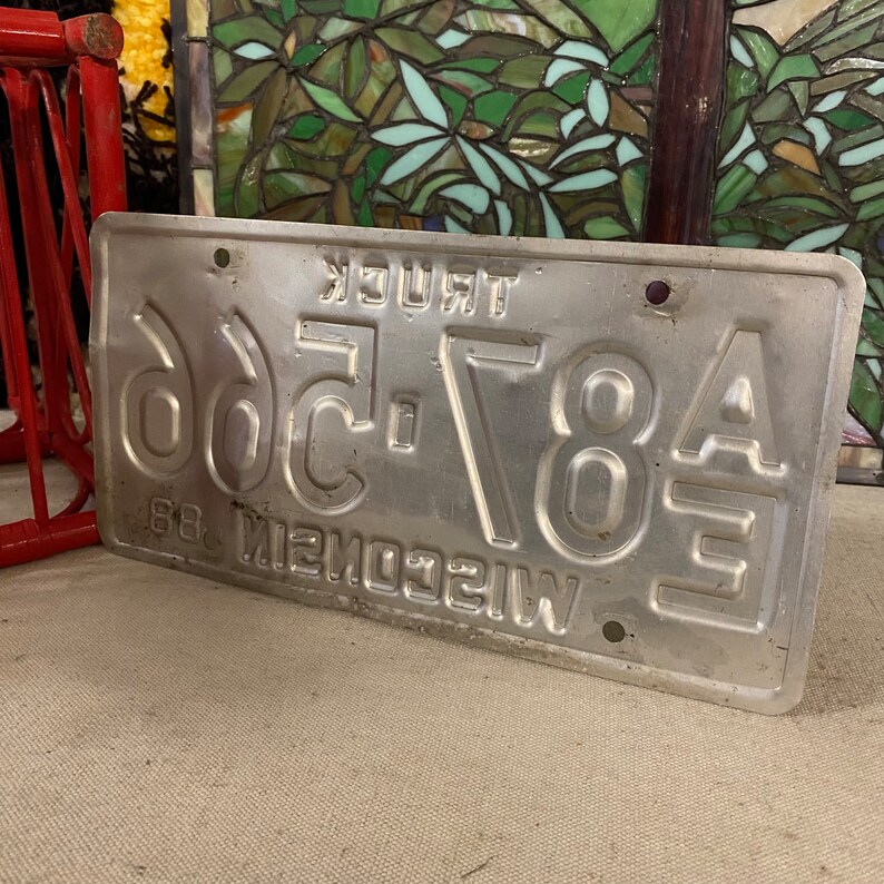 Vintage 1988 Wisconsin Truck License Plate - Etsy