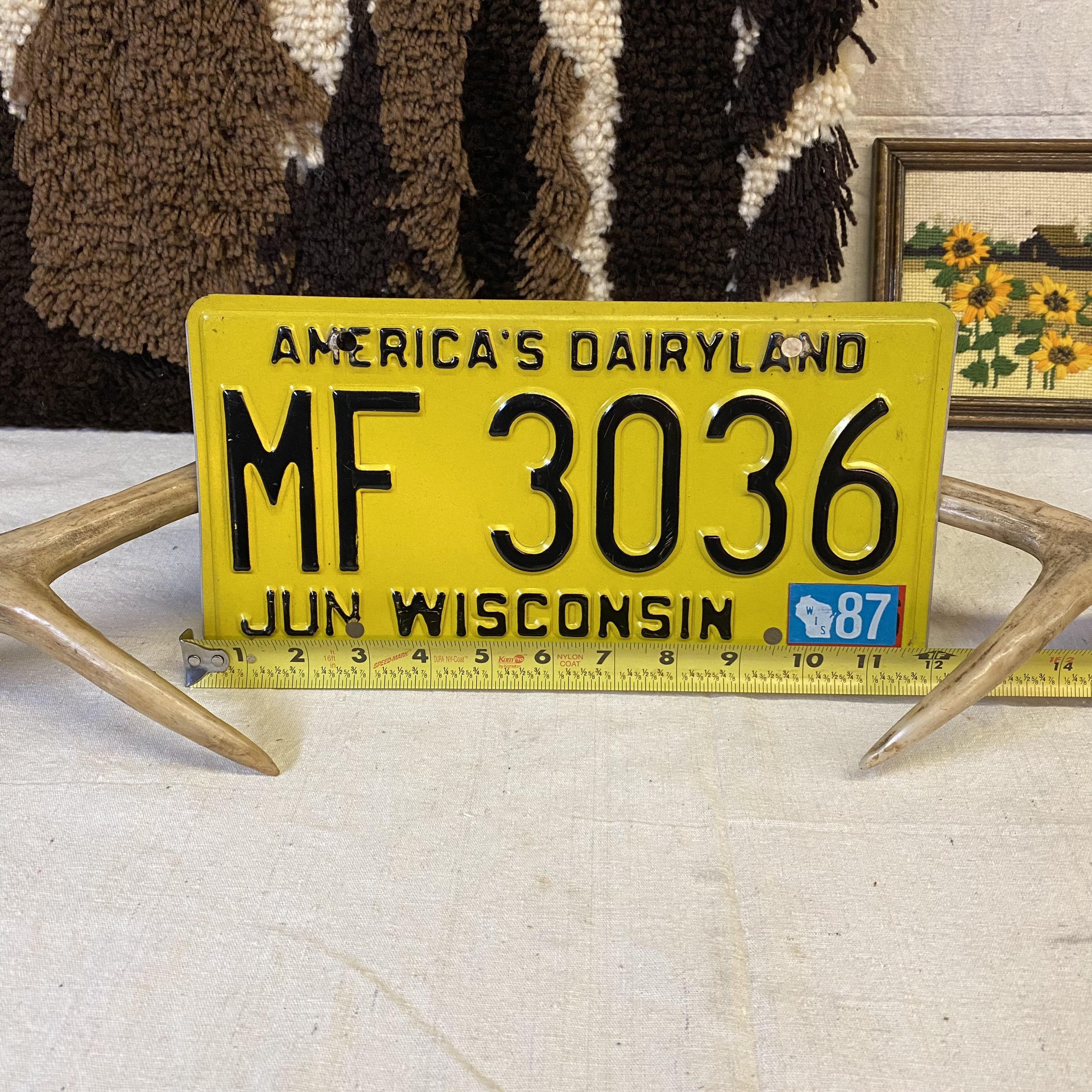 Vintage Wisconsin License Plate MF 3036 - Etsy