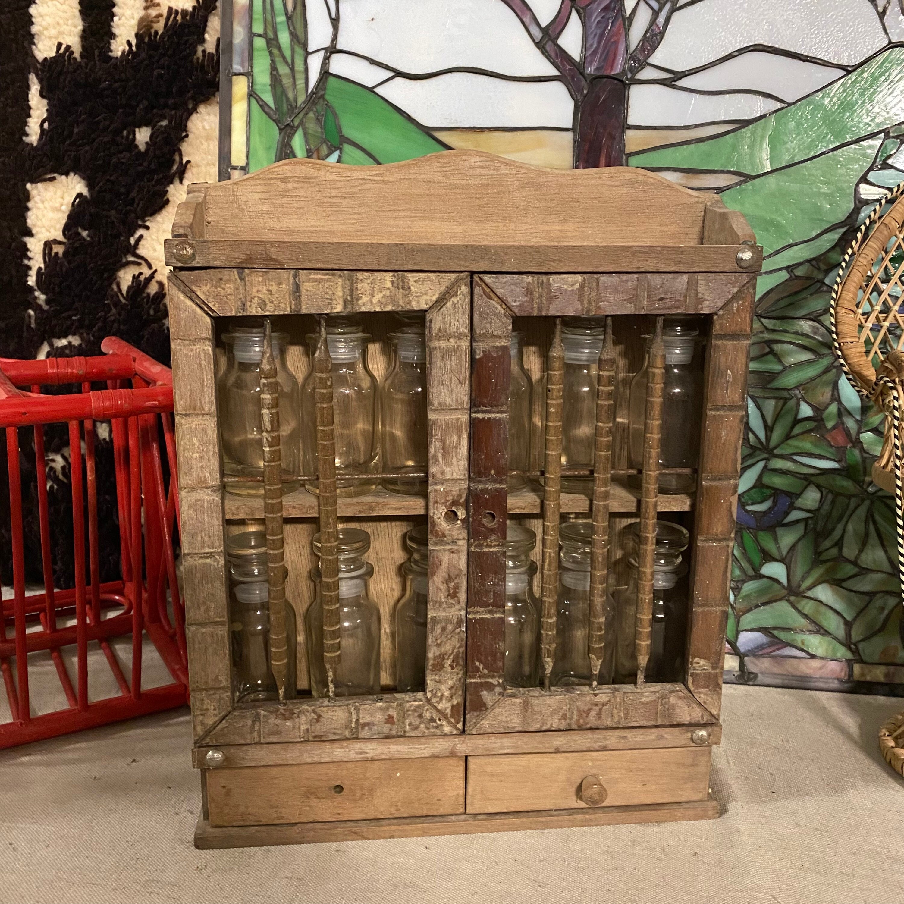 Vintage 12 Bottle Spice Safe - Etsy