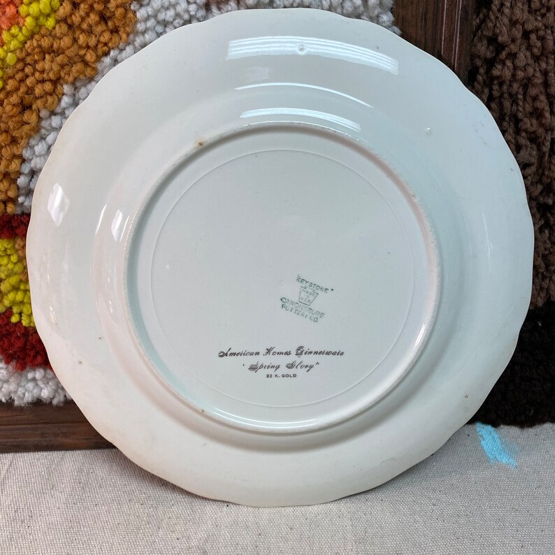 5 Vintage Keystone Canonsburg Pottery “spring Glory” 10” Dinner Plates ...