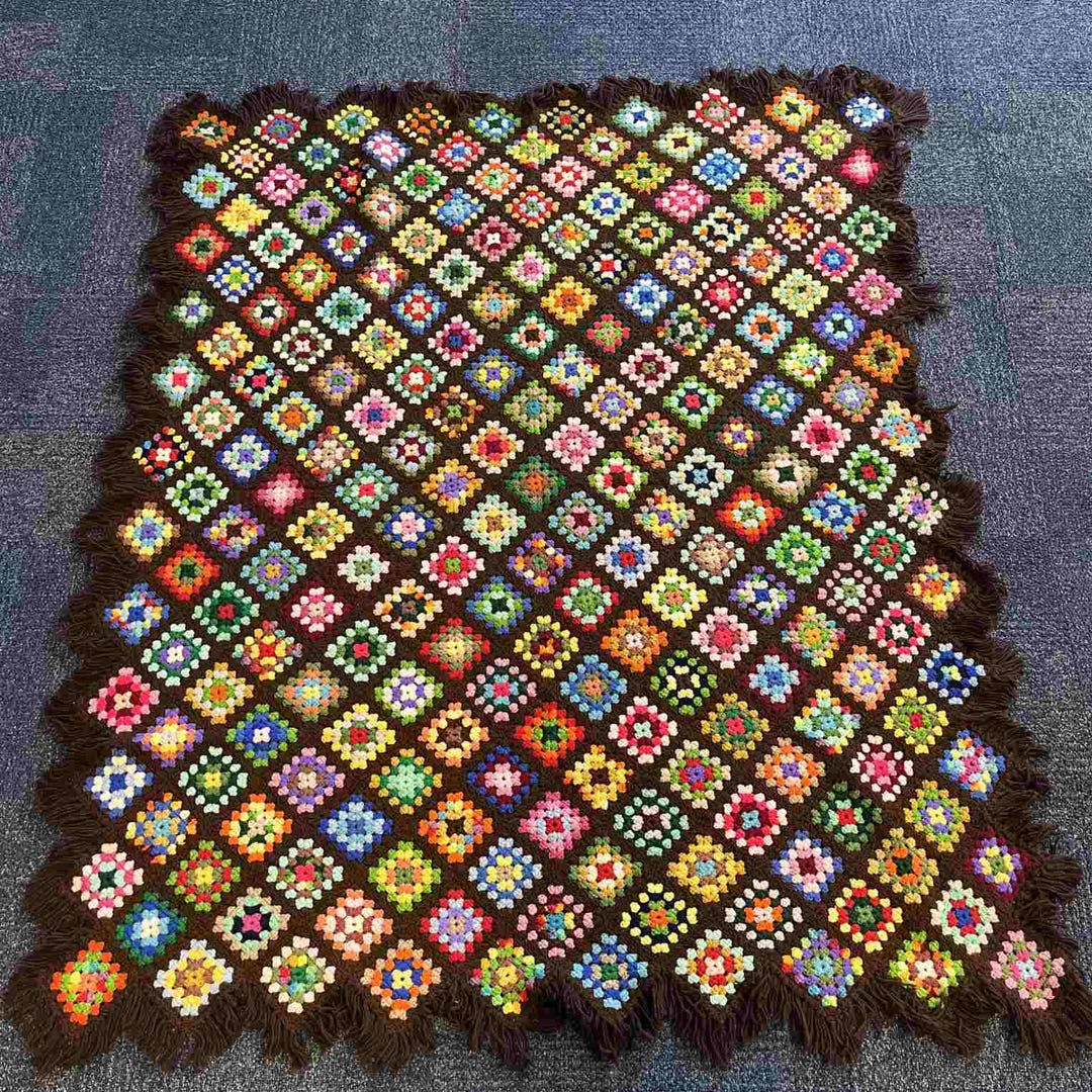 Diamond Pattern Hand Knit Afghan Blanket, 54 in X 72 In - Etsy
